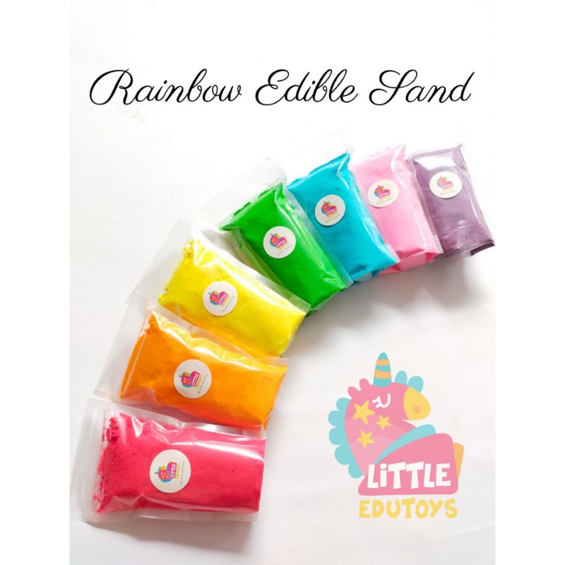 Jual Rainbow Edible Sand || Mainan Sensori Anak Pasir Food grade ...