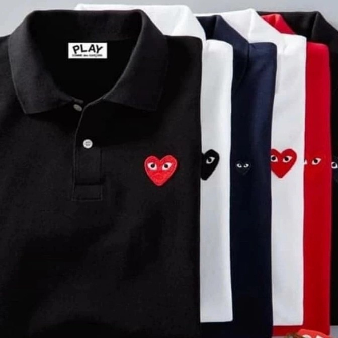Jual POLOSHIRT LOGO PLAY CDG COMME DES GARCONS KAOS KERAH | Shopee ...