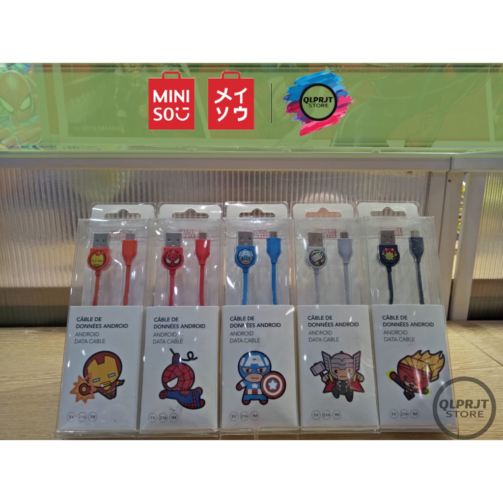 Jual Kabel Android Charger USB Marvel 1M By MINISO JAPAN | Shopee Indonesia