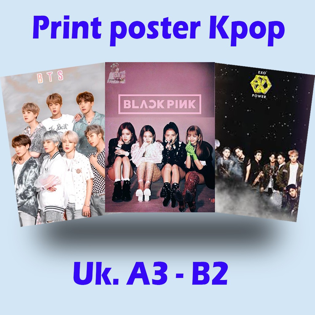 Jual Custom Poster Kpop BTS, EXO, Black pink A2(42x60 cm) - B2 (73x50 ...