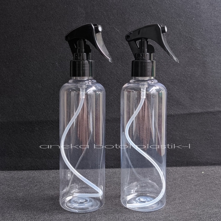 Jual Botol Spray Trigger 250ml Bening Tutup Trigger Burung Hitam/Botol Semprot 250ml Spray ...