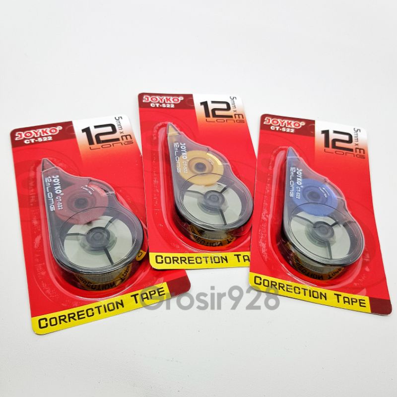 Jual Correction Tape / Pita Koreksi / Tipe X Roll Joyko CT 522 12m x ...
