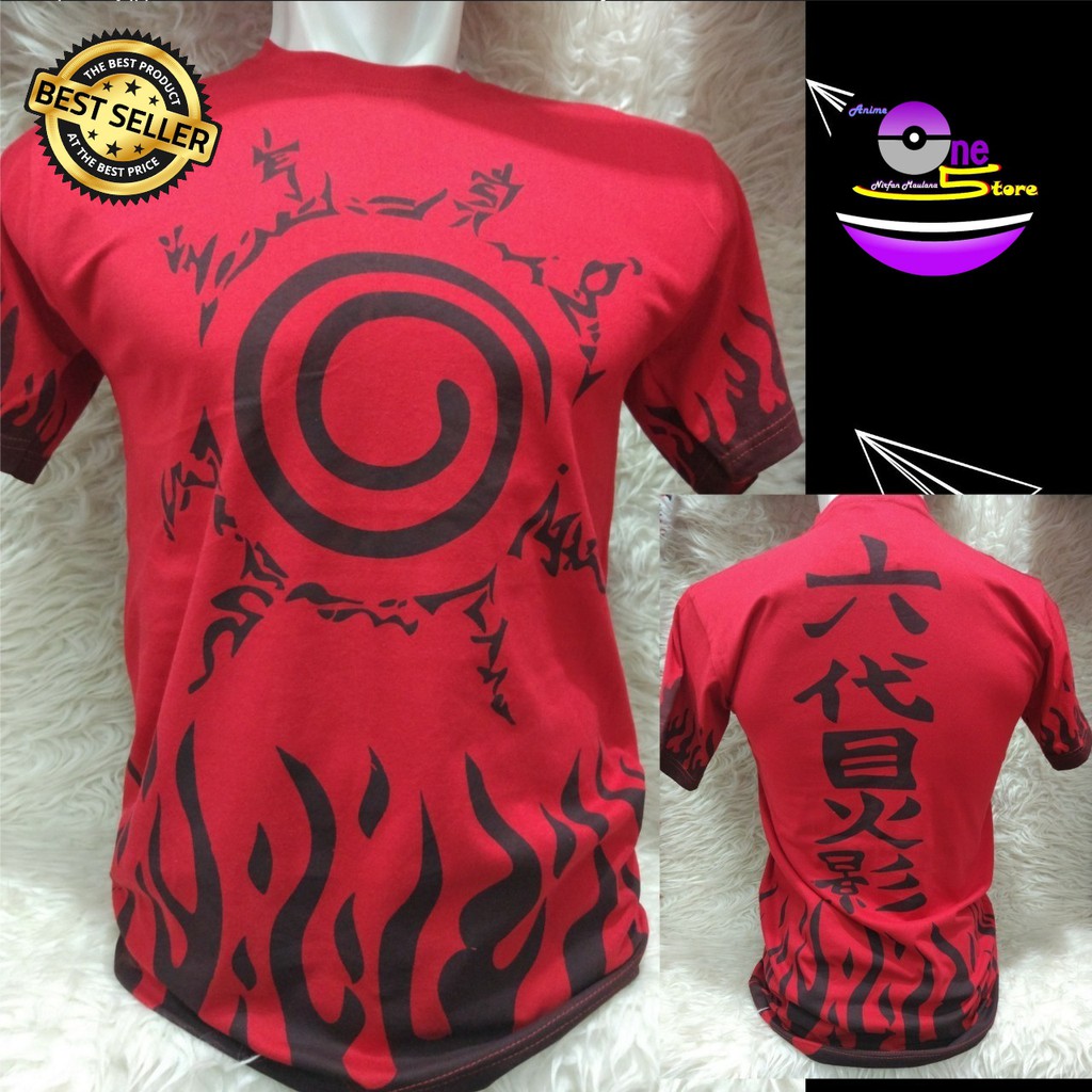 Jual Kaos Anime Segel Kyubi [Uzumaki Naruto] | Shopee Indonesia