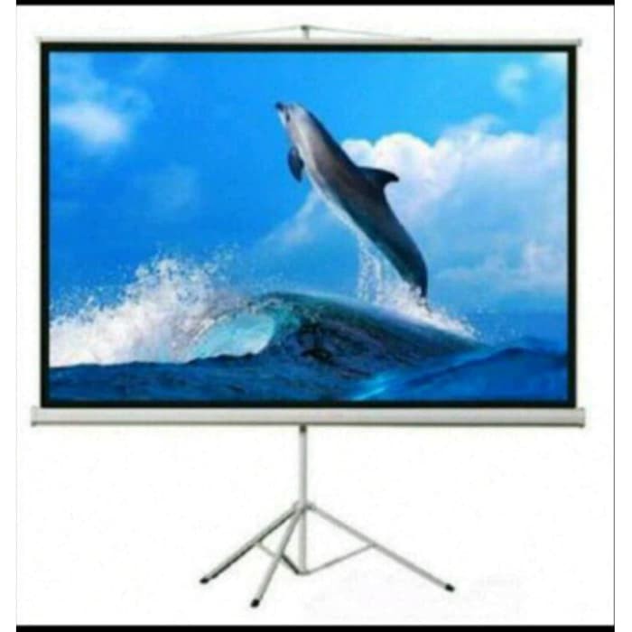 Jual SCREEN LAYAR PROYEKTOR TRIPOD 84 INCH ( 213cm x 213cm ) | Shopee ...