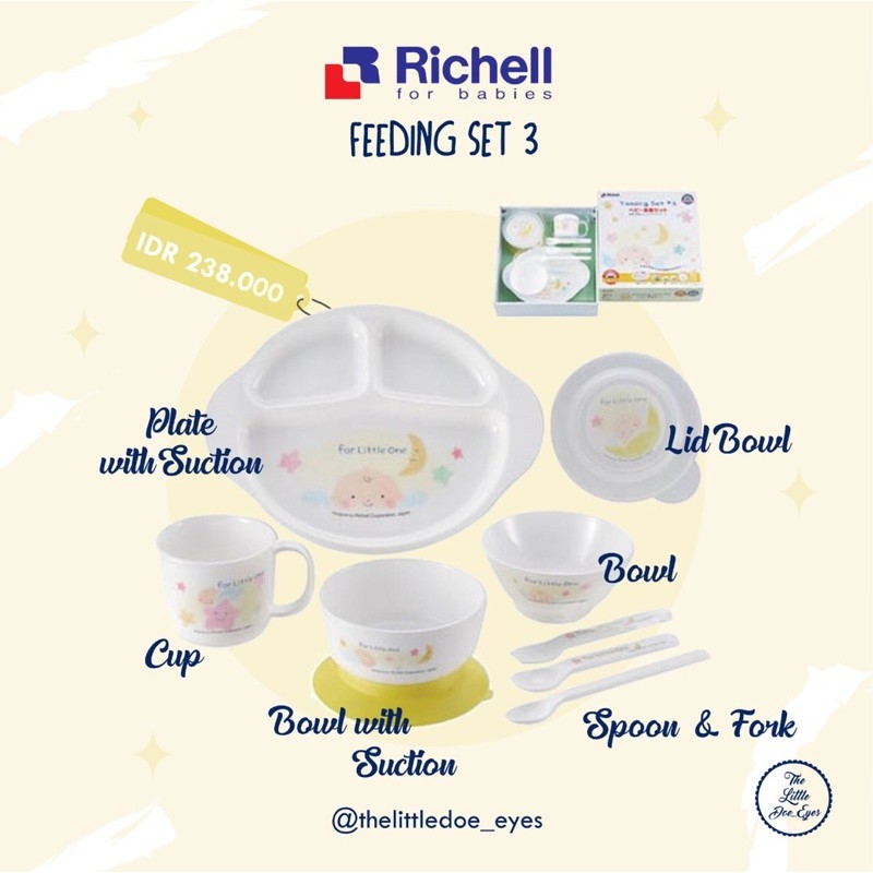 Jual Richell Feeding Set 3 (Perlengkapan Makan Anak) | Shopee Indonesia