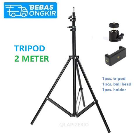 Jual Tripod | Tripod 2 Meter Stand Tripod 2M Light Stand 2M Hp Ring ...