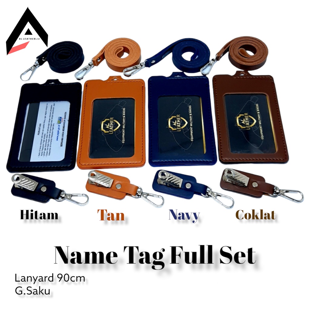 Jual Name Tag Dompet Kartu Lanyard by AL Leather Kulit Sintetis ...