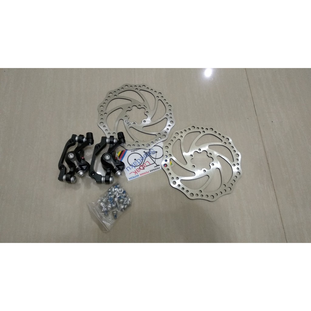 Jual REM DISC BRAKE SET SEPEDA MEKANIK - MERK TREX 6 BOLT KAMPAS BULAT ...
