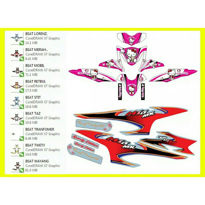 Jual template desain pola motor cutting sticker decal branding | Shopee ...