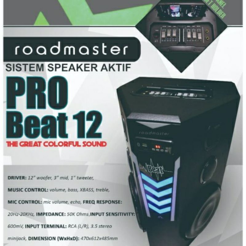 Jual Roadmaster Speaker Pro Beat 12 inci-Bluetooth (Analog) | Shopee ...