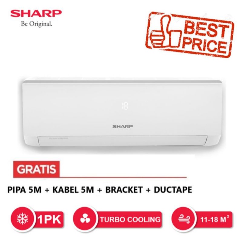 Jual AC SHARP LOW WATT 1PK AH-A9VEY + PEMASANGAN & AKSESORIS | Shopee Indonesia