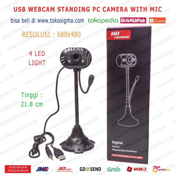 Jual sig-62 WEBCAM PC USB WEB CAMERA ZOOM MEETING GOOGLE MEET STANDING MIC | Shopee Indonesia