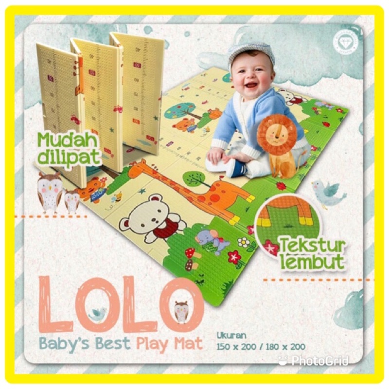 Jual PLAYMAT BABY/KARPET BAYI/MATRAS LIPAT BABY TEBAL 1 CM (size ...