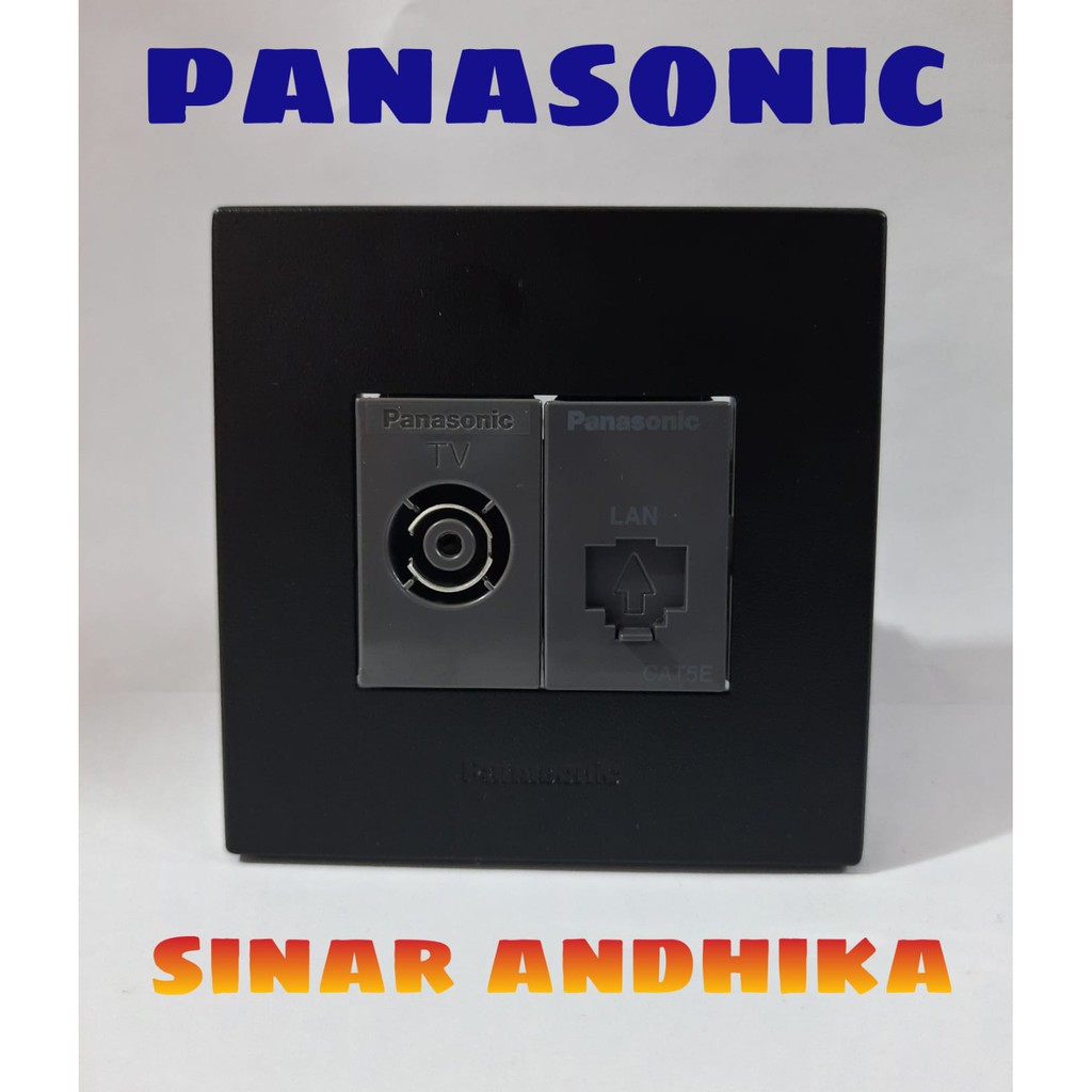 Jual MODUL / JACK TV + DATA CAT 5E HITAM STYLE E PANASONIC WESJ 78029B ...