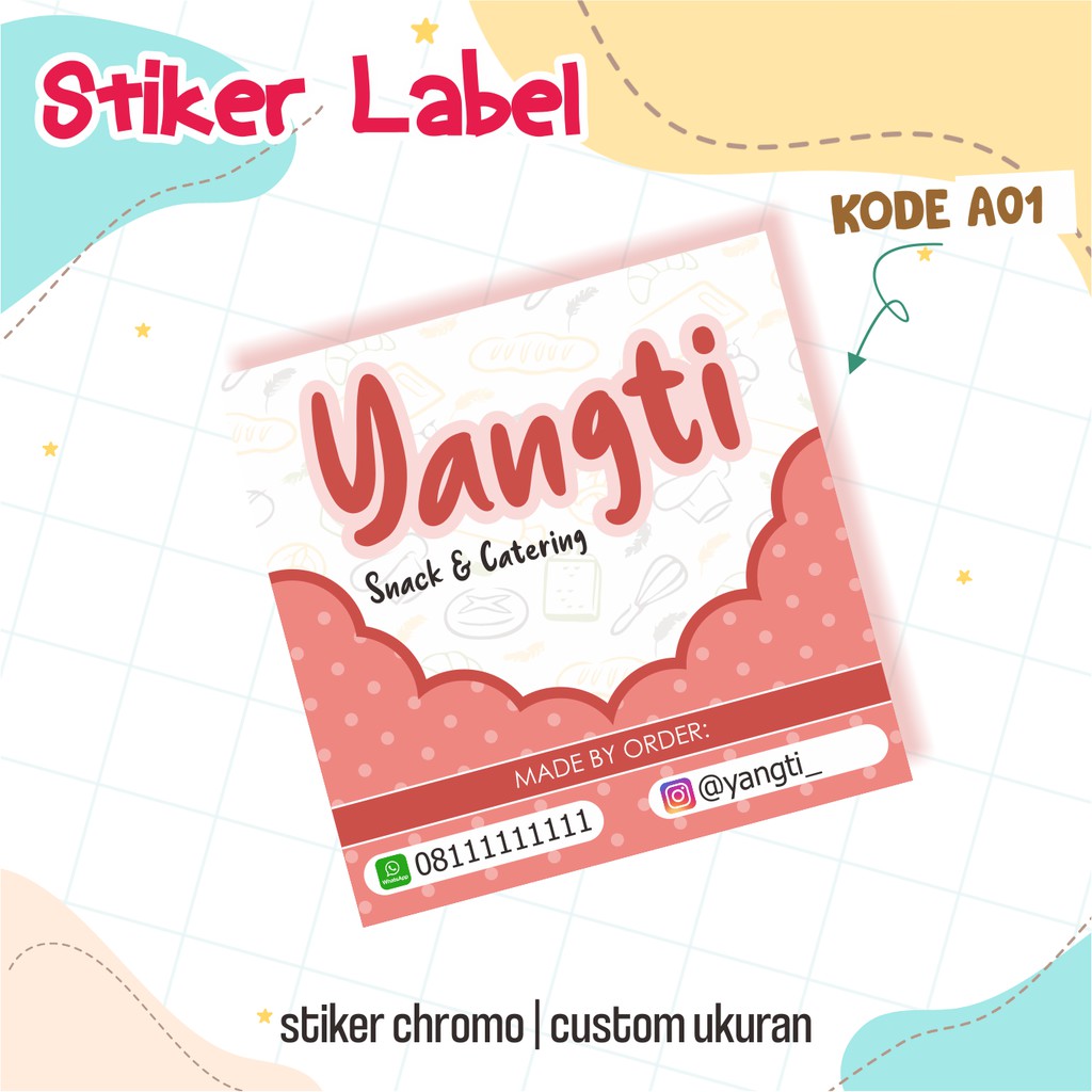 Jual Stiker label produk kemasan makanan catering kotak | Shopee Indonesia