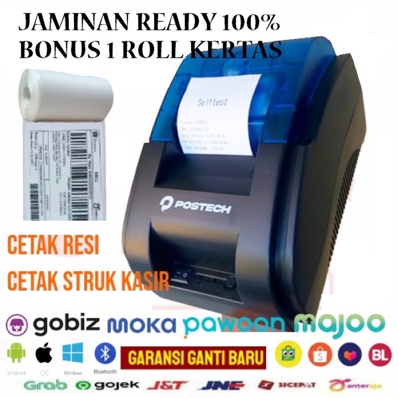 Jual PRINTER BLUETOOTH THERMAL 58MM RPP02 CETAK RESI LABEL DAN STRUK KASIR | Shopee Indonesia