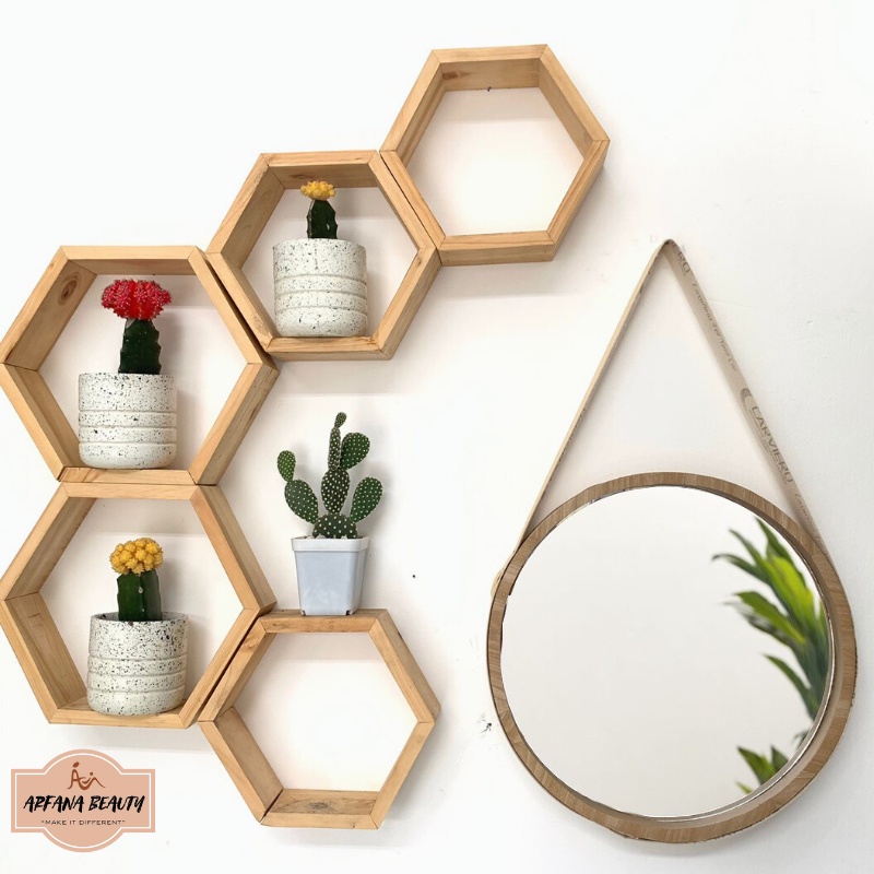 Jual Cermin Dinding Gantung Aesthetic Bulat Bulet Bundar Frame Tebal ...