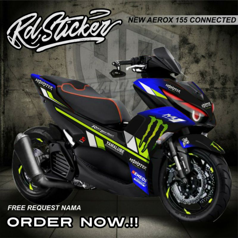 Jual decal sticker new aerox connected. decal sticker aerox 2021/2022 ...