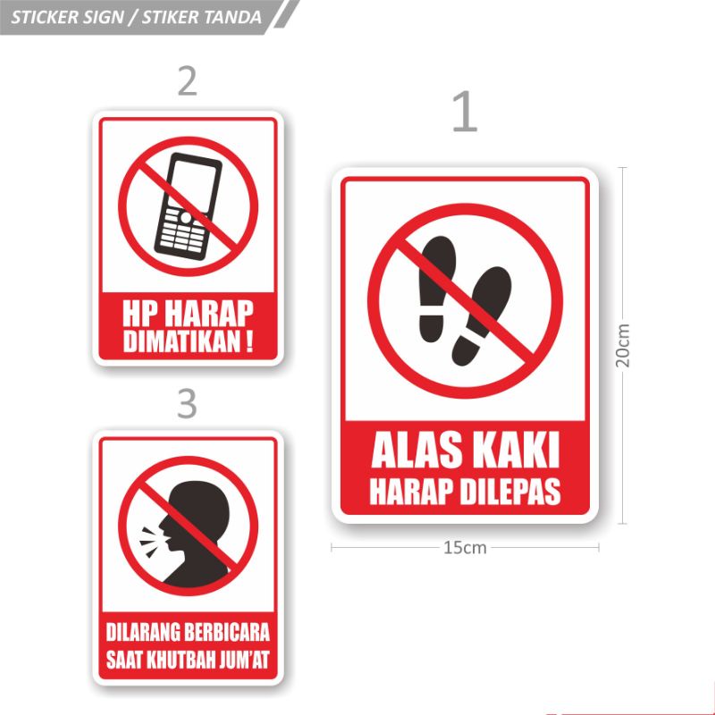 Jual STIKER TANDA SIGN HIMBAUAN PETUNJUK PERINGATAN AREA MASJID ...
