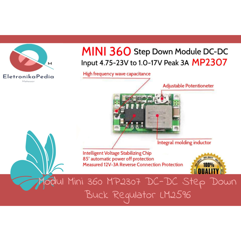 Jual Modul Mini 360 MP2307 DC-DC Step Down Buck Regulator LM2596 ...