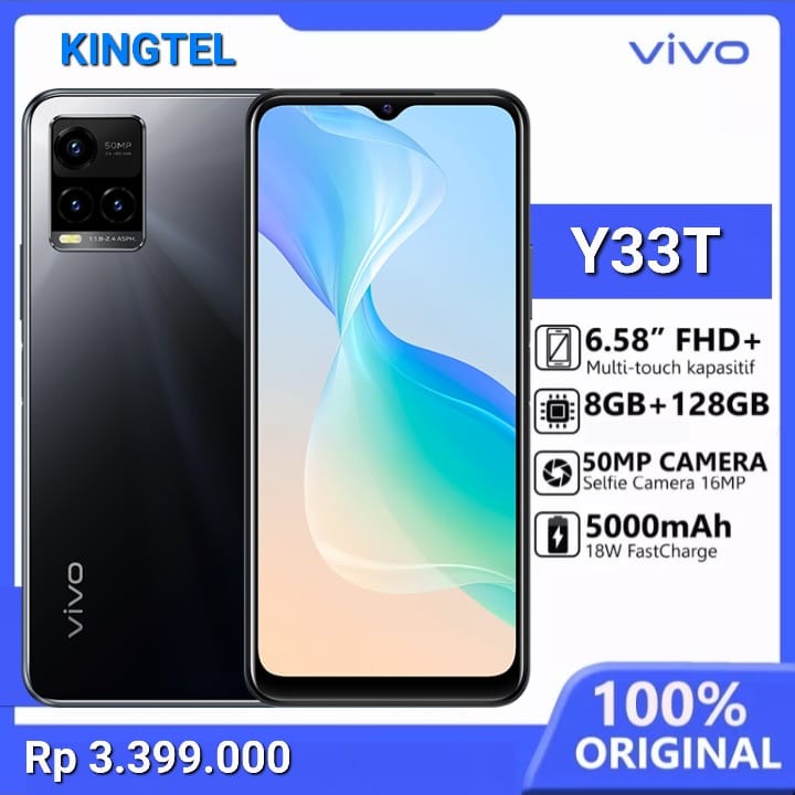 Jual VIVO Y33T BLACK RAM 8GB/128GB RESMI | Shopee Indonesia