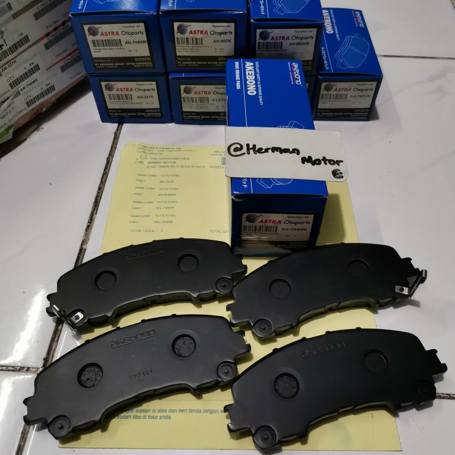 Jual Kampas rem depan Brake Pad Akebono ORIGINAL Nissan All new Xtrail T32 XTRAIL T32 AN-794WK ...