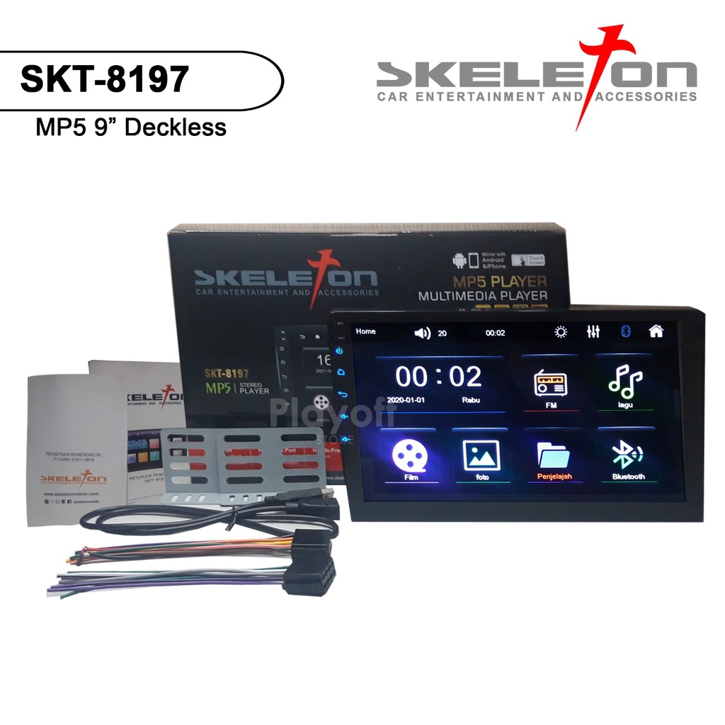 Jual Head Unit 9 inch Double Din MP5 Skeleton Bluetooth Mirrorlink ...