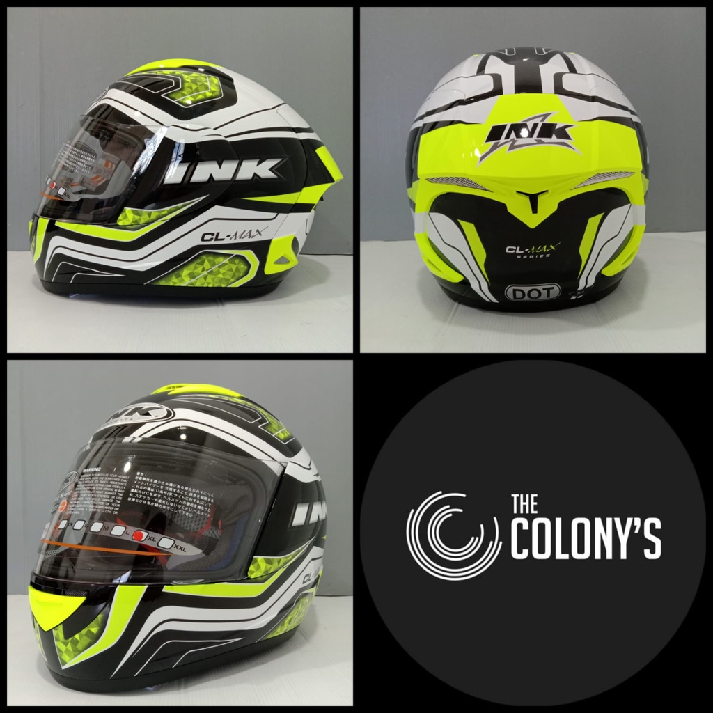Jual HELM FULLFACE FULL FACE INK CL MAX CLMAX MOTIF SERI #05 BLACK ...