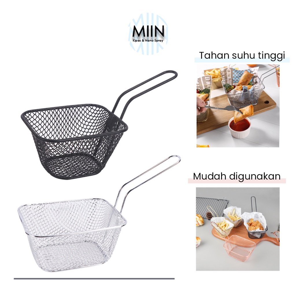 Jual Mini Fried Basket Stainless Keranjang Holder Kentang Goreng Wadah ...