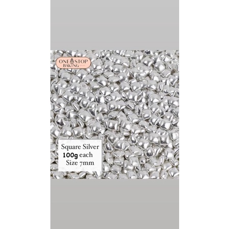 Jual Sprinkle Square Silver 7mm (100gr) | Shopee Indonesia
