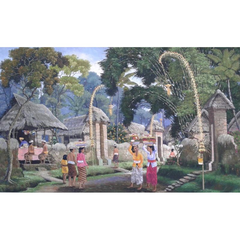 Jual Lukisan kampung bali Lukisan bagus Lukisan indah Lukisan tradisi ...