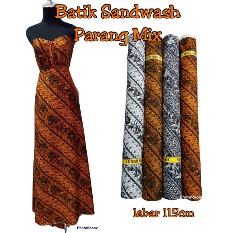 Jual Bahan Kain Batik Sandwash Motif Parang Mix batik sanwos senwos ...