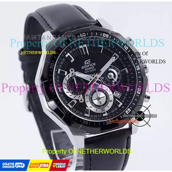 Jual Jam Casio Edifice EFR 554L - 1Av Leather Black | Shopee Indonesia