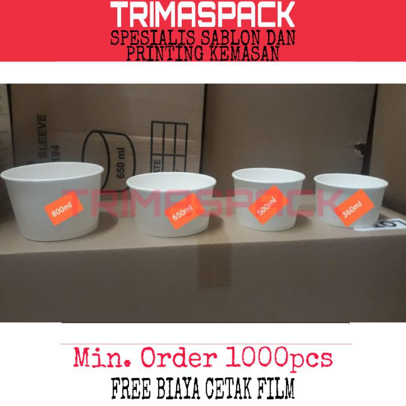 Jual SABLON PAPER BOWL / PAPPERBOWL / MANGKOK KERTAS 350 ML , 500 ML ...