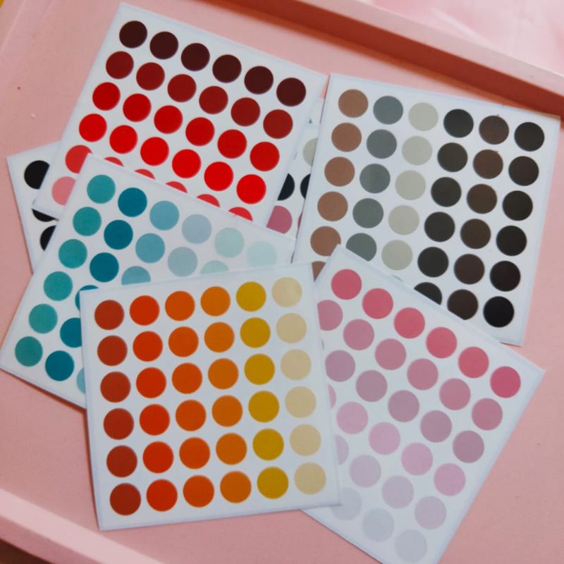 Jual sticker basic small circle bulat color tones stiker warna warni ...