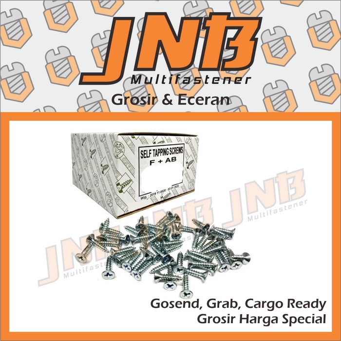 Jual Skrup FAB 6 x 5/8 16mm Tapping Screw / Skrup Kepala Rata Moonlion ...