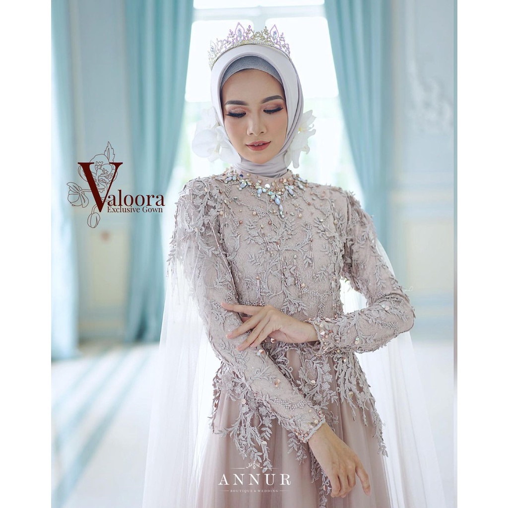 Jual Annur Label Pre Order Valoora Exclusive Gown korsase payet kristal ...