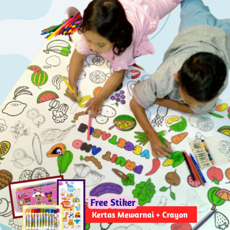 Jual COLORING ME Poster Kertas Mewarnai Jumbo Besar Ukuran 119cm x 84cm ...