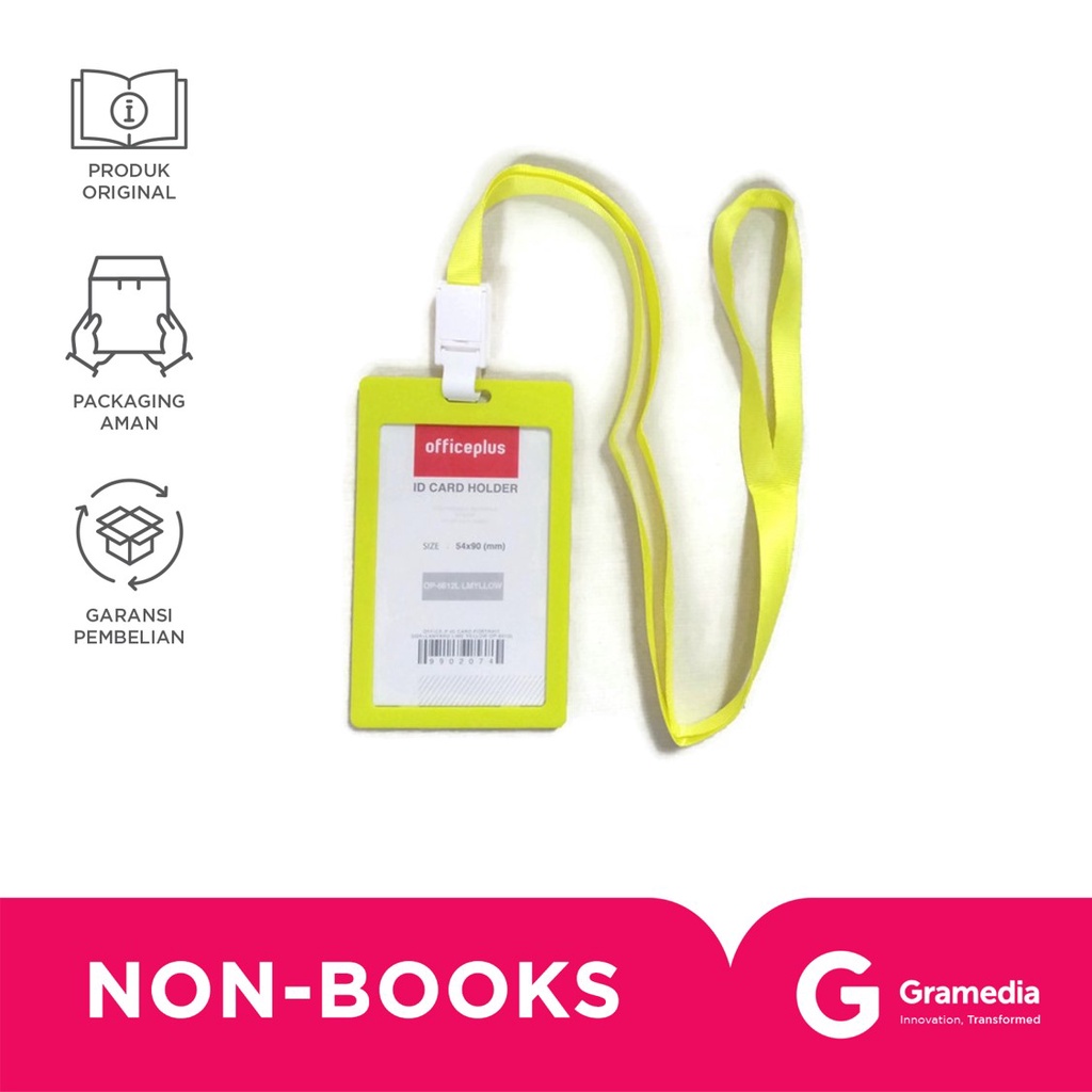 Jual Office-P Id Card Portrait Sqr+Lanyard Lime Yellow Op-6612L ...