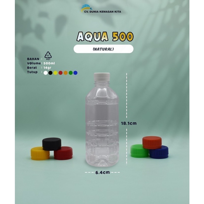 Jual Botol Plastik Aqua 500 1 pcs - Botol Air Mineral 500 ml | Shopee ...