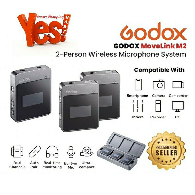 Jual Godox MoveLink M2 2 Person Wireless Microphone System | Shopee ...
