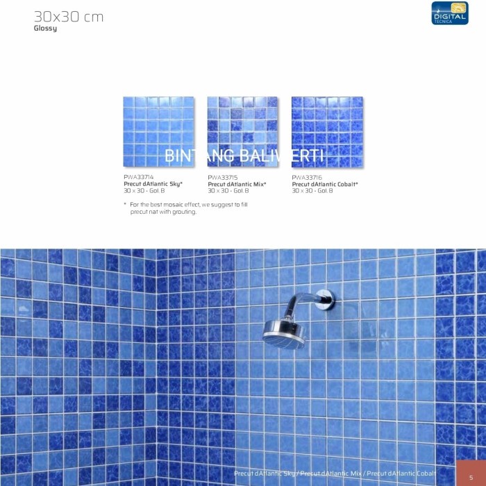 Jual Keramik Roman 30x30 Datlantic / Kolam Renang Mozaic Biru | Shopee ...
