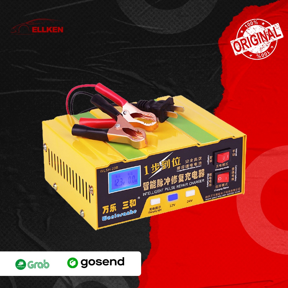 Jual Charger Aki Mobil Lead Acid Smart Battery Charger 12V/24V 6-105AH ...