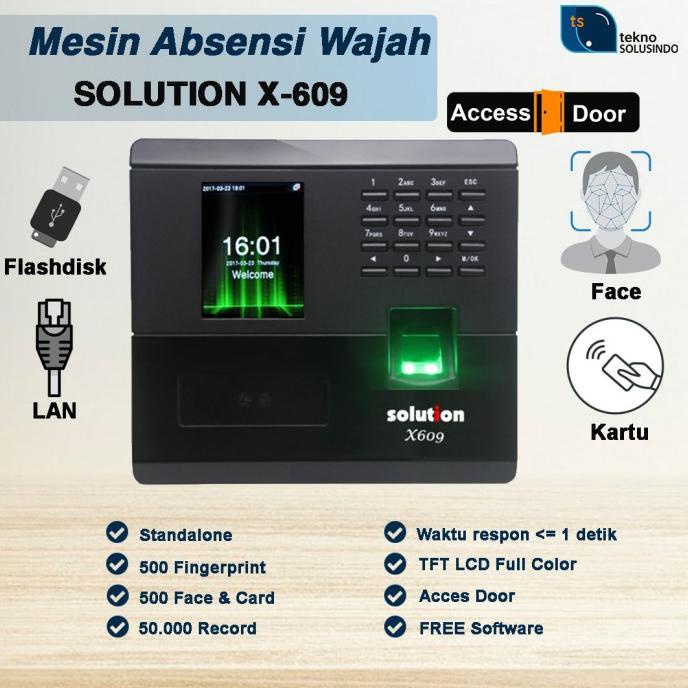 Jual Mesin Absensi Wajah Solution X609 Fingerprint | Shopee Indonesia