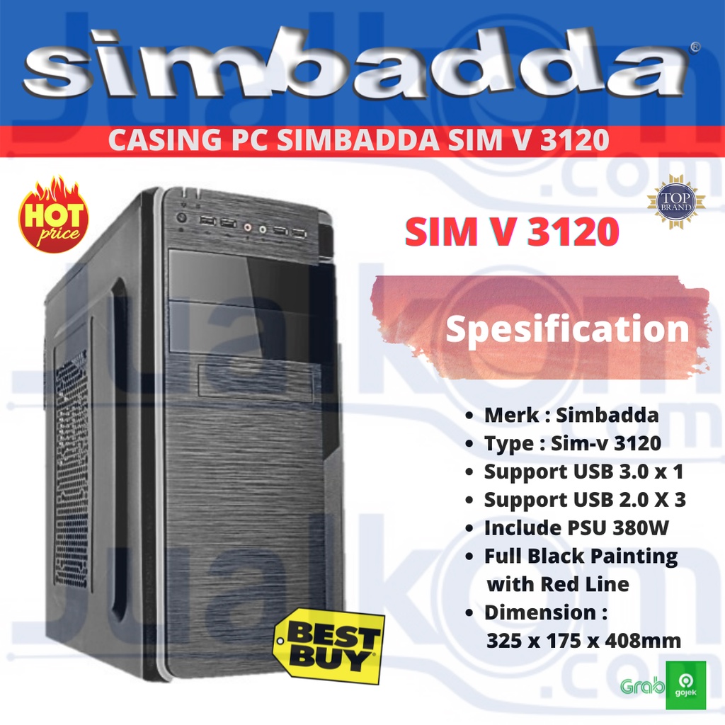 Jual Casing PC Simbadda Sim V 3120 SIM-V3120 + PSU 380 Watt | Shopee Indonesia