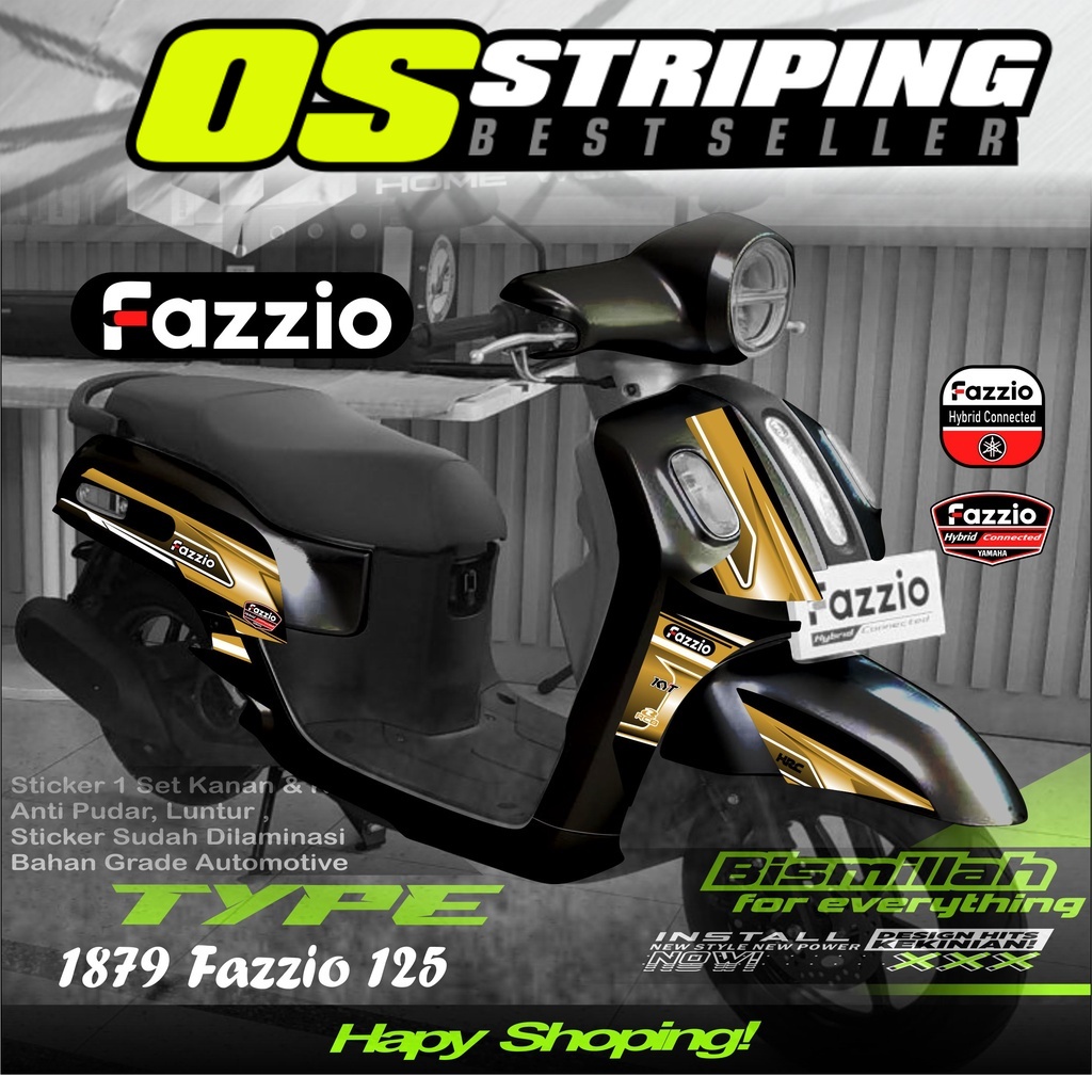 Jual 1879 Sticker Striping Motor YAMAHA FAZZIO 125 List Variasi Motif Desain Warna Grafis ...