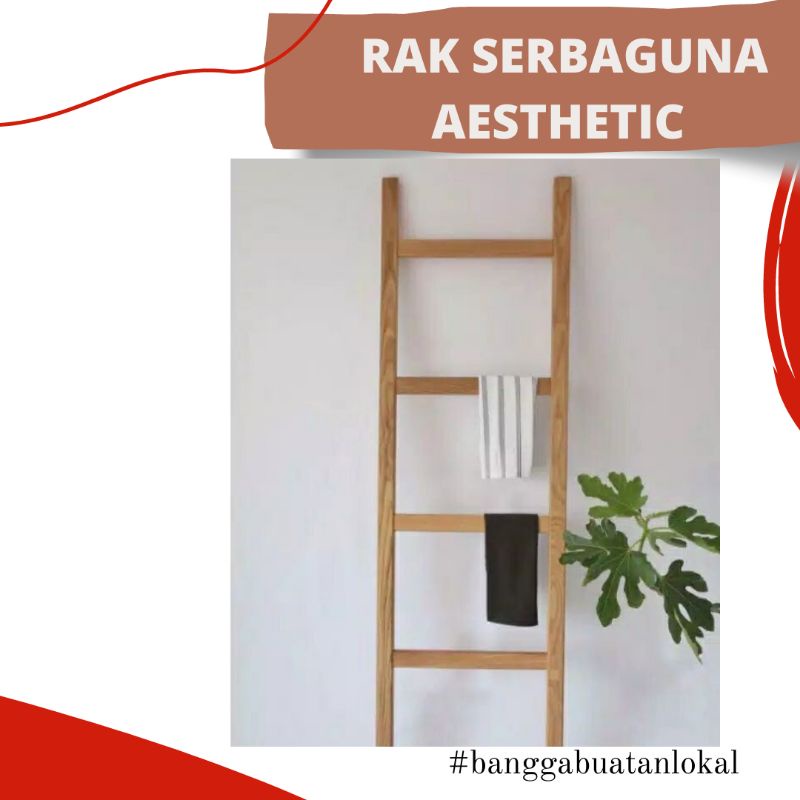 Jual Rak Sajadah/ Rak jilbab /Rak mukena Aesthetic/ ladder jilbab ...