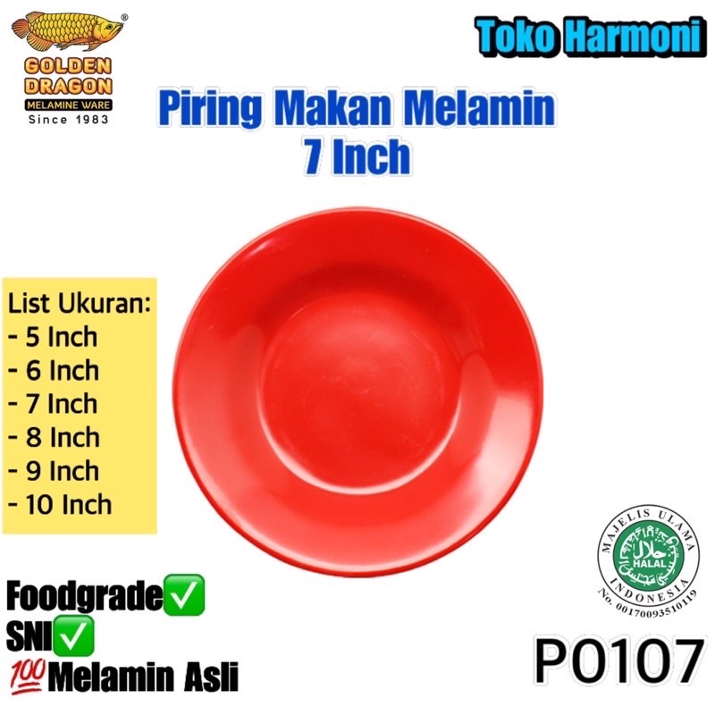 Jual Piring Makan Melamin Asli GoldenDragon Tebal Piring Semua Ukuran ...