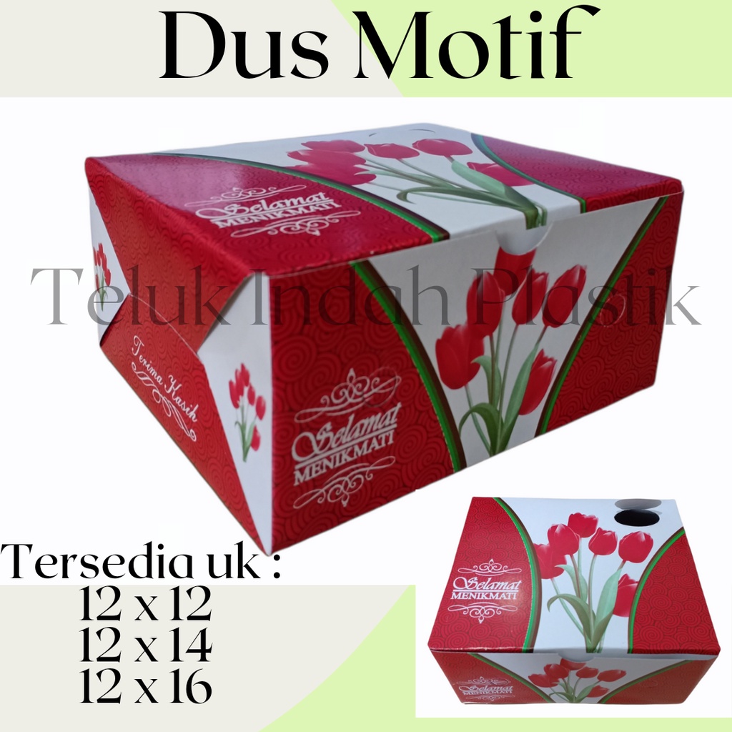 Jual (100pcs) Dus Motif Box 12x12 12x14 12x16 Kotak Kue Snack Cemilan ...