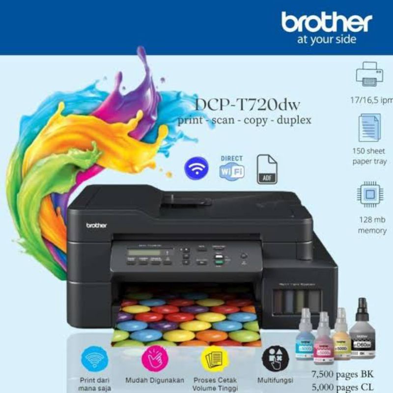 Jual Printer All in One Brother DCP T720DW Print scan copy Wifi Duplex ADF T720 RESMI | Shopee ...